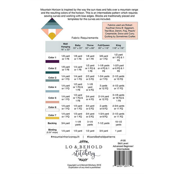 Mountain Horizon Quilt Pattern