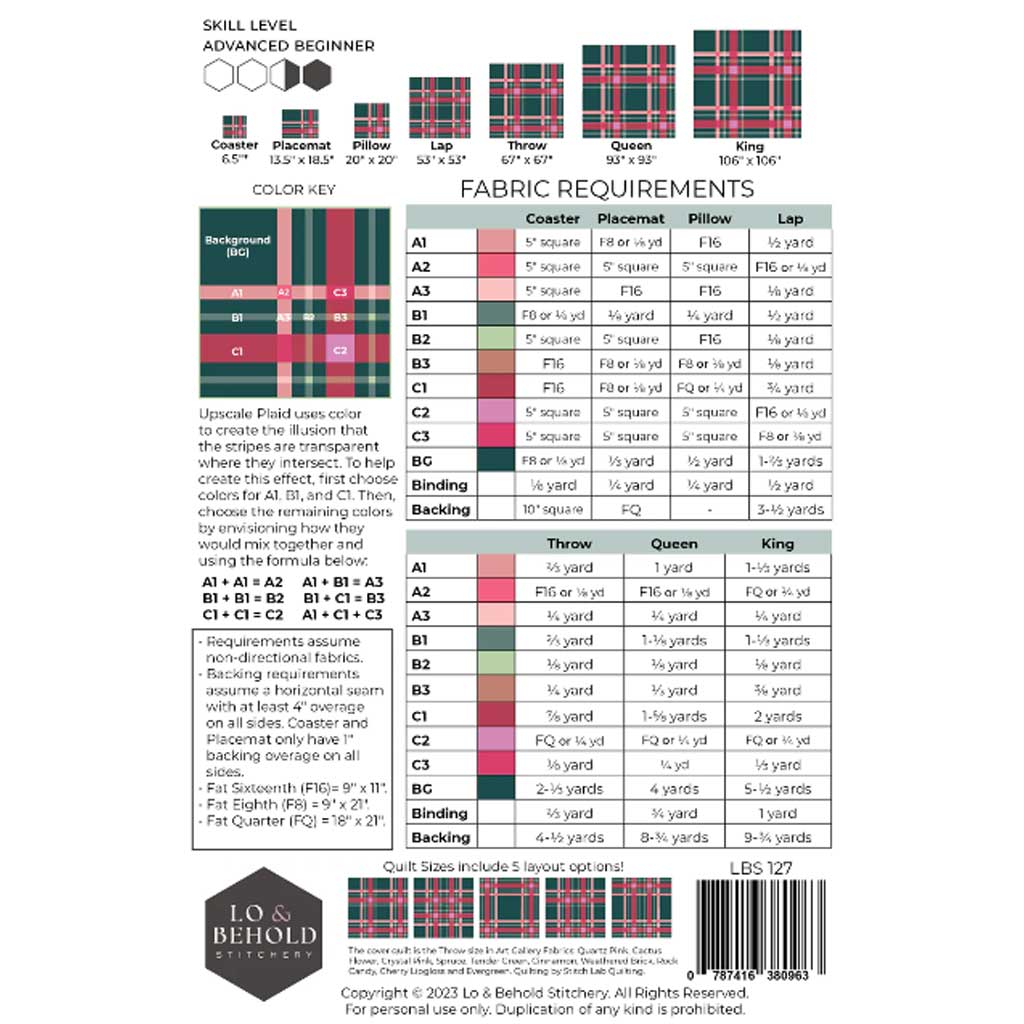 Upscale Plaid Quilt Pattern