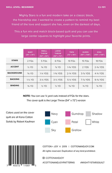 Mighty Stars Quilt Pattern