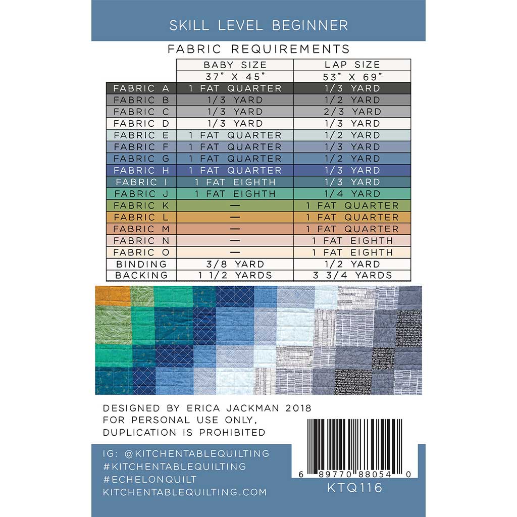 The Echelon Quilt Pattern