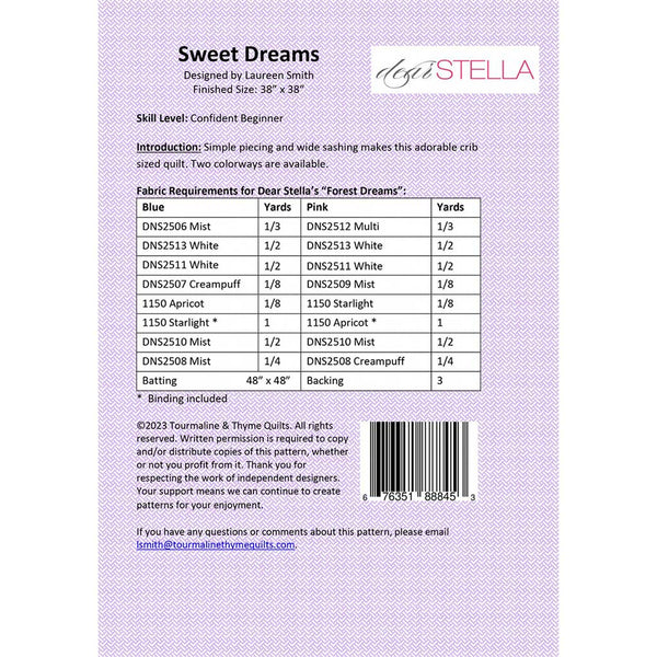 Sweet Dreams Quilt Pattern by Laureen Smith for Tourmaline & Thyme Quilts