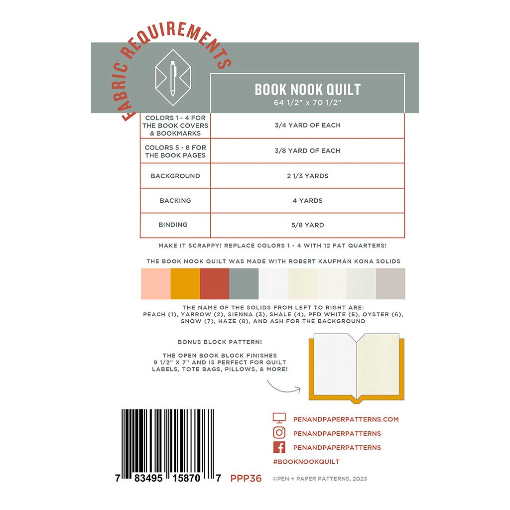 Book Nook Quilt Pattern