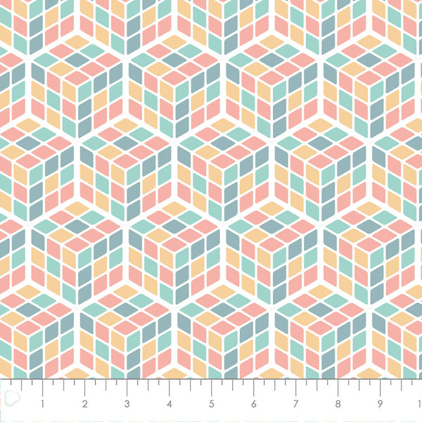 Rubik's Cube Cotton Fabric by the Yard